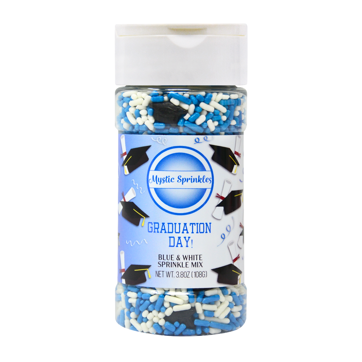 Graduation Day! Blue & White Sprinkle Mix 3.8oz – Mystic Sprinkles