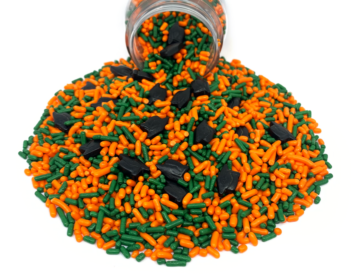 Graduation Day! Orange & Green Sprinkle Mix 3.8oz – Mystic Sprinkles