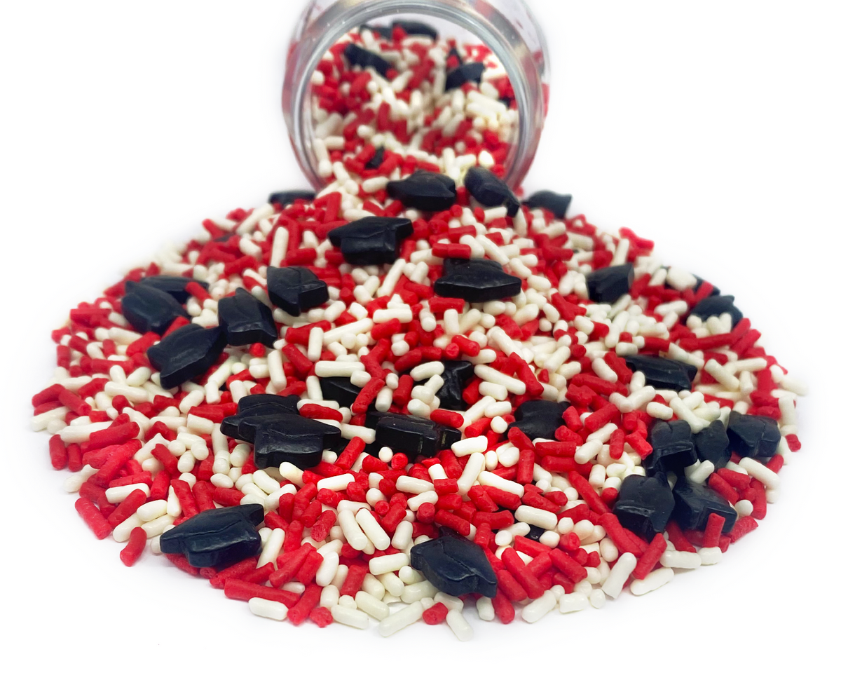 Graduation Day! Red & White Sprinkle Mix 3.8oz – Mystic Sprinkles